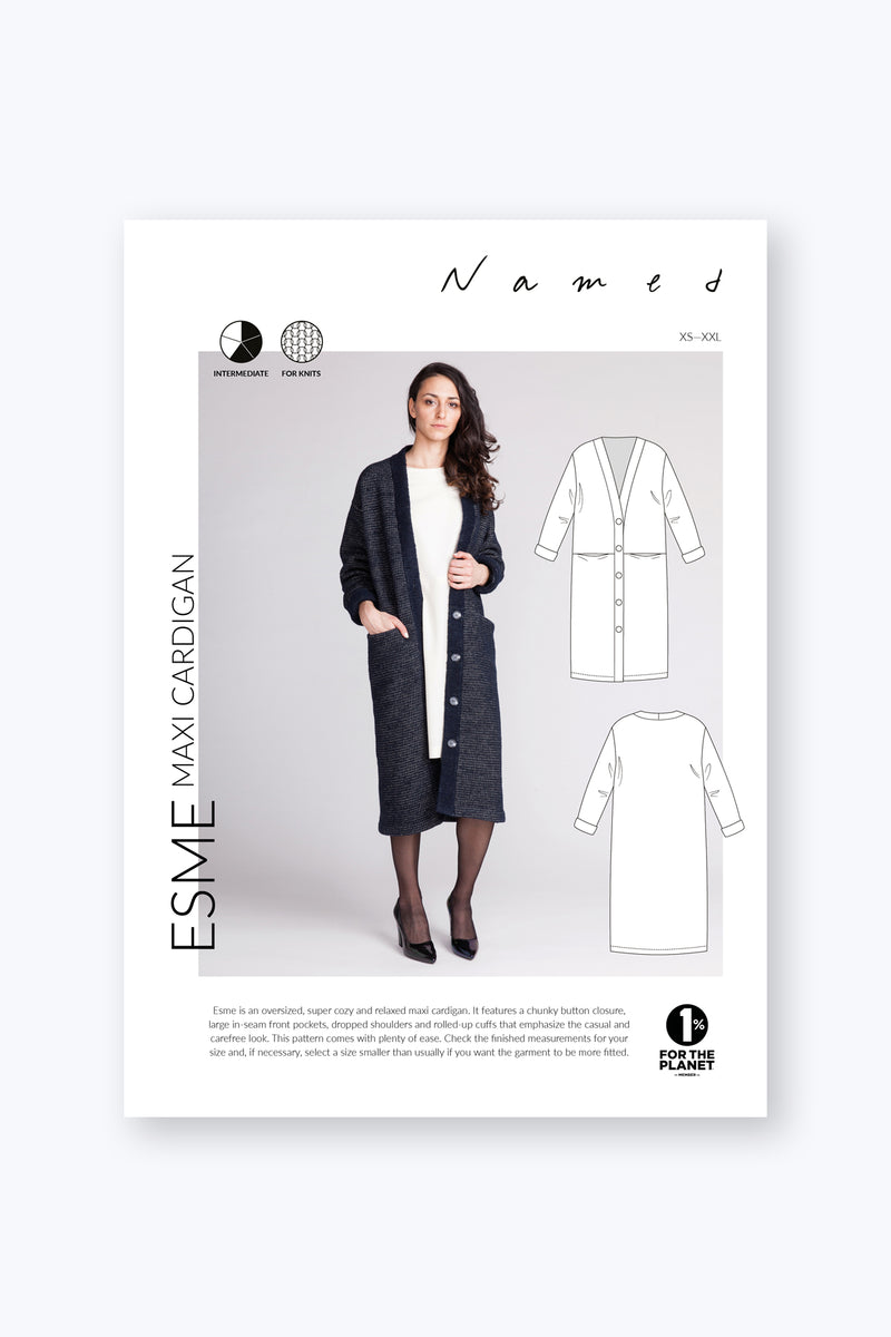 Esme Maxi Cardigan Sewing Pattern | Named Clothing